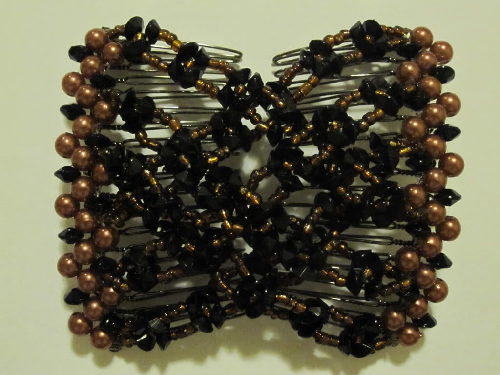 EZ COMBS-STUNNING MULTI COLOR STRETCHY BEADED DOUBLE HAIR COMB CLIPS ...