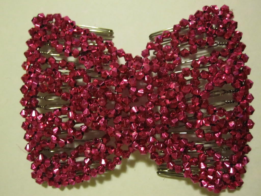 EZ COMBS-STUNNING MULTI COLOR STRETCHY BEADED DOUBLE HAIR COMB CLIPS ...