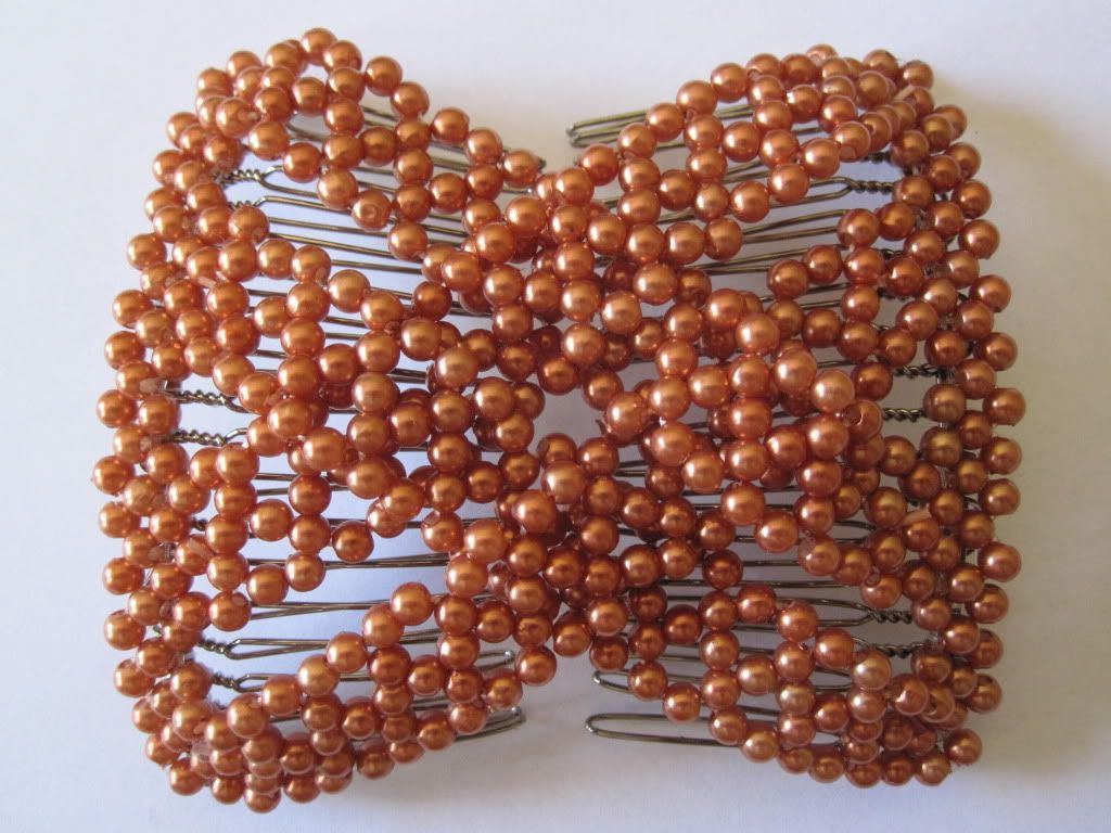 EZ COMBS-STUNNING MULTI COLOR STRETCHY BEADED DOUBLE HAIR COMB CLIPS ...