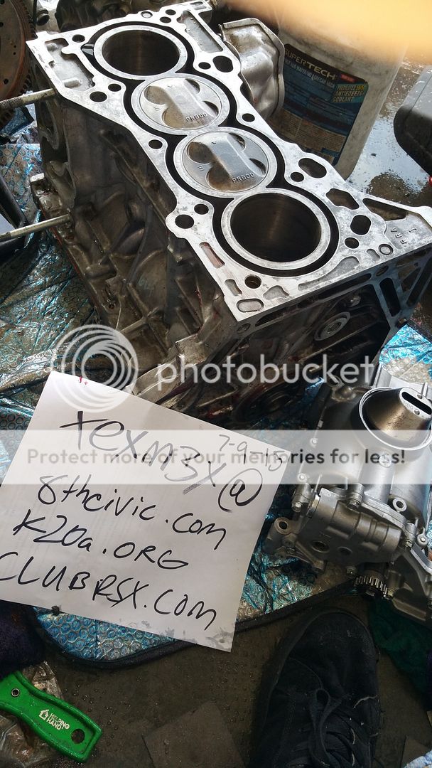 K20z3 short block with oil pump pre-gapped rings not to burn excessive ...